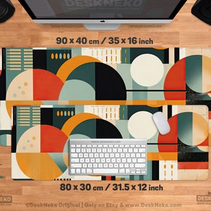 Abstract Mouse Pad: Art Deco Mousepad With Wrist Rest, Boho 60s 70s 80s ...
