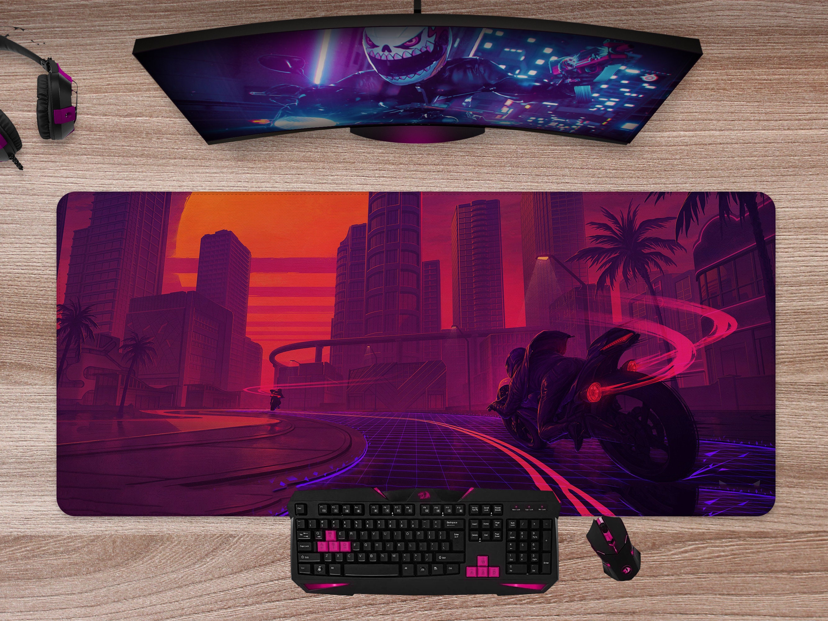 Vaporwave Mousepad XXL Gaming Desk Mat Synthwave Mouse Pad - Etsy