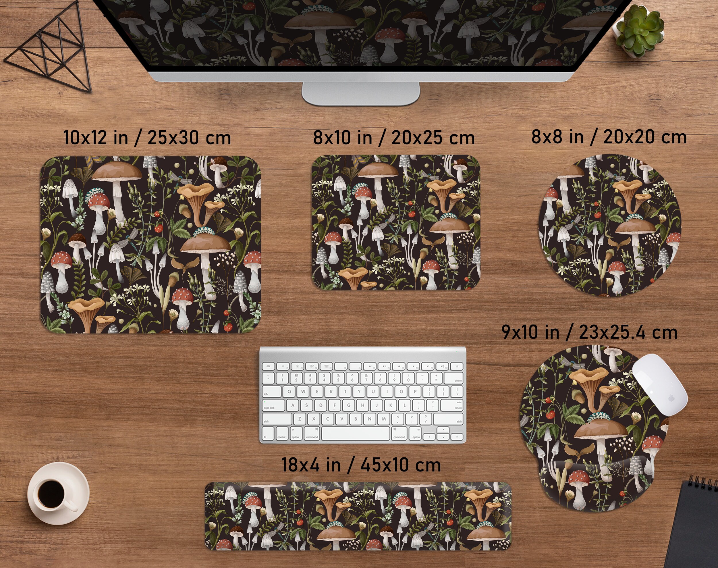 Dark Cottagecore Desk Mat Mousepad, Witchy Mushroom Forest, Witch Goth ...