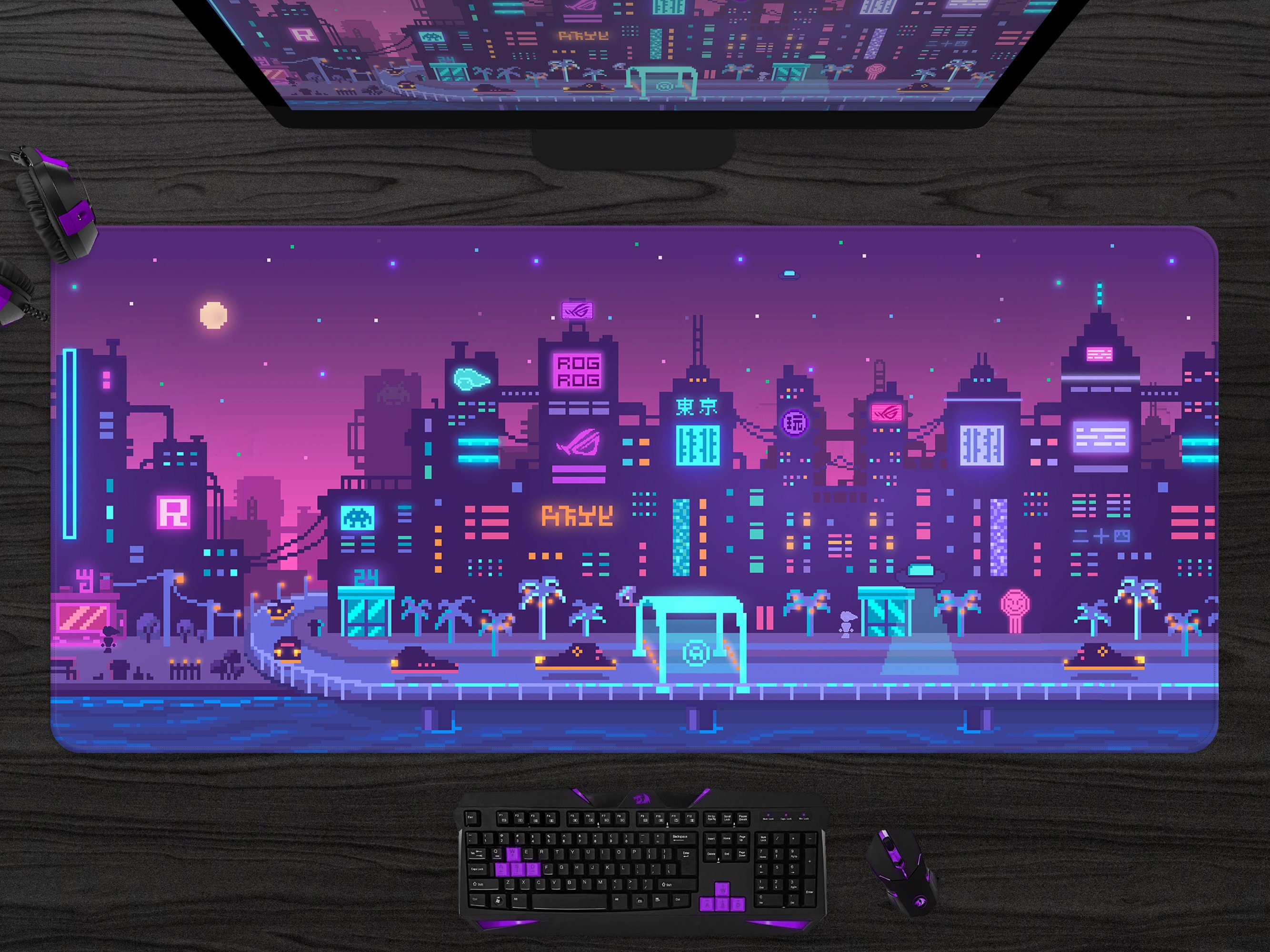PC Gaming Desk Mat Xxl, Purple Mousepad, Extra Large Extended Long Wide ...