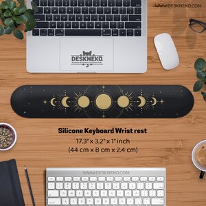 Celestial Mousepad, Moon Phases Mouse Pad, Black and Gold Lunar Cycle ...