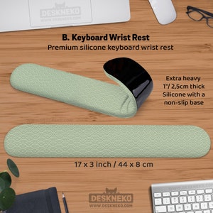 Matcha Green Mouse Pad: Keyboard Wrist Rest, Ergonomic Mousepad Support ...