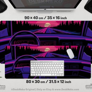 Vaporwave Racing Desk Mat: Retro 90s Mouse Pad Xl, Retrowave Gaming ...