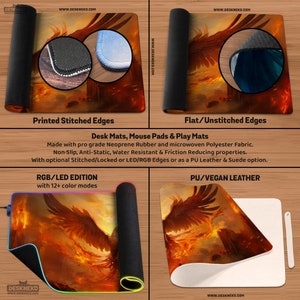 Phoenix Desk Mat: Fire Bird Mouse Pad Xl, Magic Creature Mtg Landscape ...