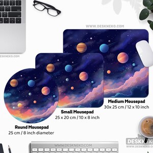 Cute Space Mouse Pad With Wrist Rest, Galaxy Ergonomic Mousepad Xl ...