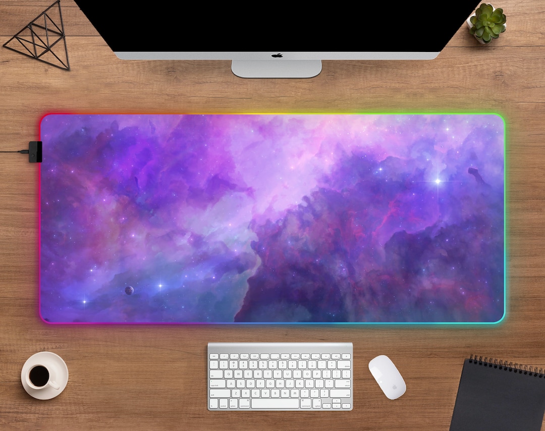 Nebula Desk Mat Space Galaxy Mousepad Purple, Solar System Stars and ...