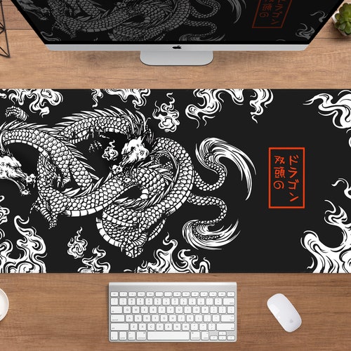 Black & White Desk Mat Japanese Neon Street Deskmat - Etsy Sweden