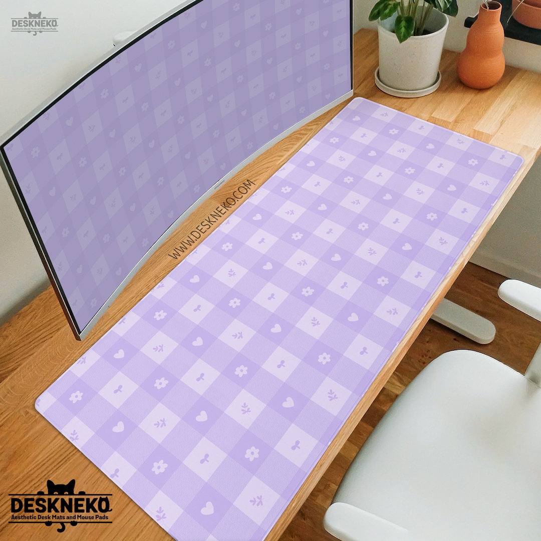 Cute Desk Mat Pastel, Purple Deskmat Violet Lavender, Minimalist ...