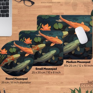 Koi Fish Desk Mat: Mouse Pad, Lofi Anime Mousepad Xxl, Lo-fi Aesthetic ...