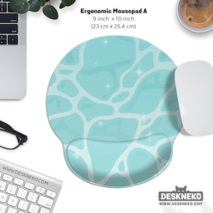 Light Blue Desk Mat, Large Mousepad Cute, Kawaii Anime Aesthetic ...