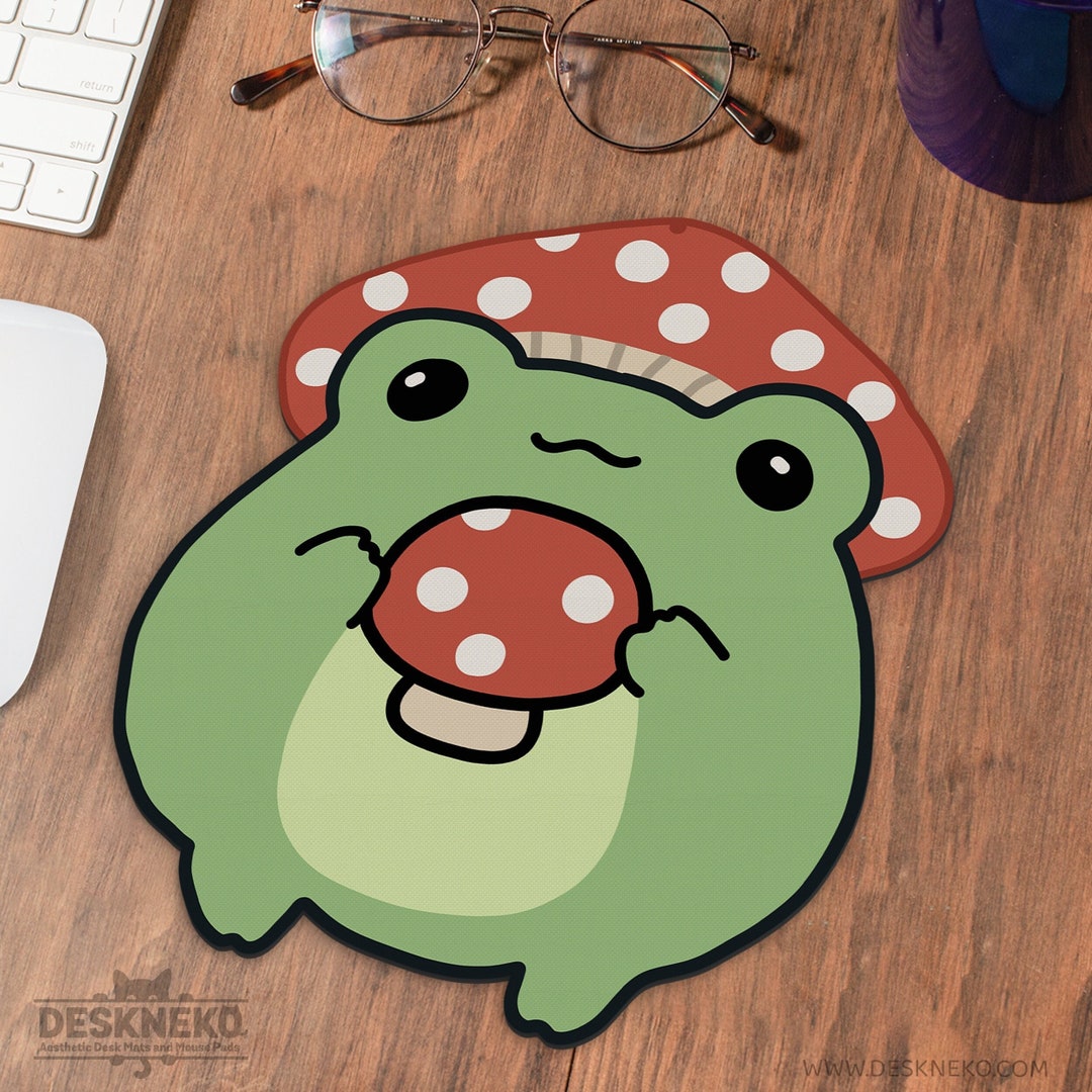 Kawaii Frog Mousepad, Cute Green Mouse Pad, Soft Padded With Wrist Rest ...