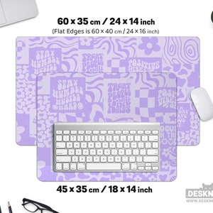 Purple Desk Mat Xl, Cute Mousepad Xxl, Large Mouse Pad Pastel, Kawaii ...