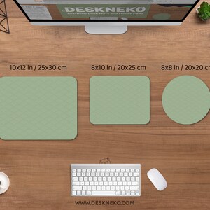 Matcha Green Desk Mat, Japanese Mousepad Aesthetic, Seigaiha Wave ...