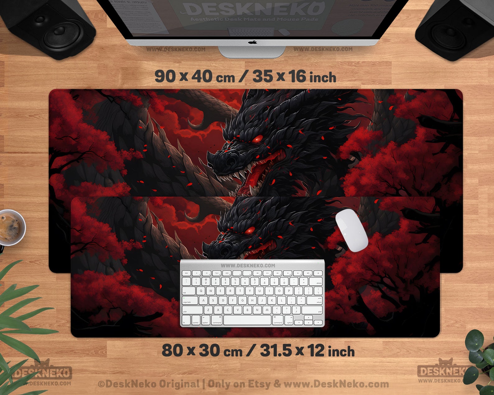 Gaming Mouse Pad Led, Red Dragon Deskmat Xl, Dark Magic Aesthetic ...