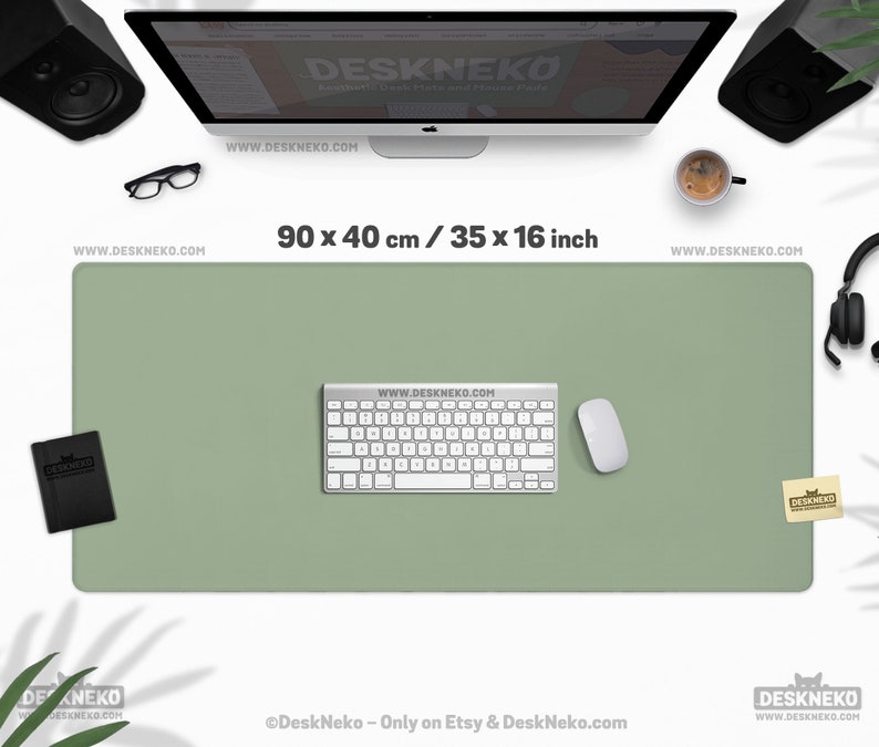 Sage Green Desk Mat: Large Mouse Pad, Plain Mouse Pad, Extended Deskmat ...