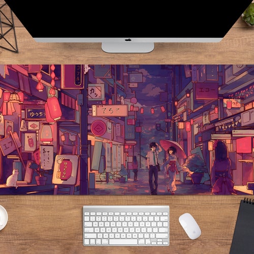 Pastel Tokyo Street Desk Mat Cute Japanese Mousepad Kawaii - Etsy