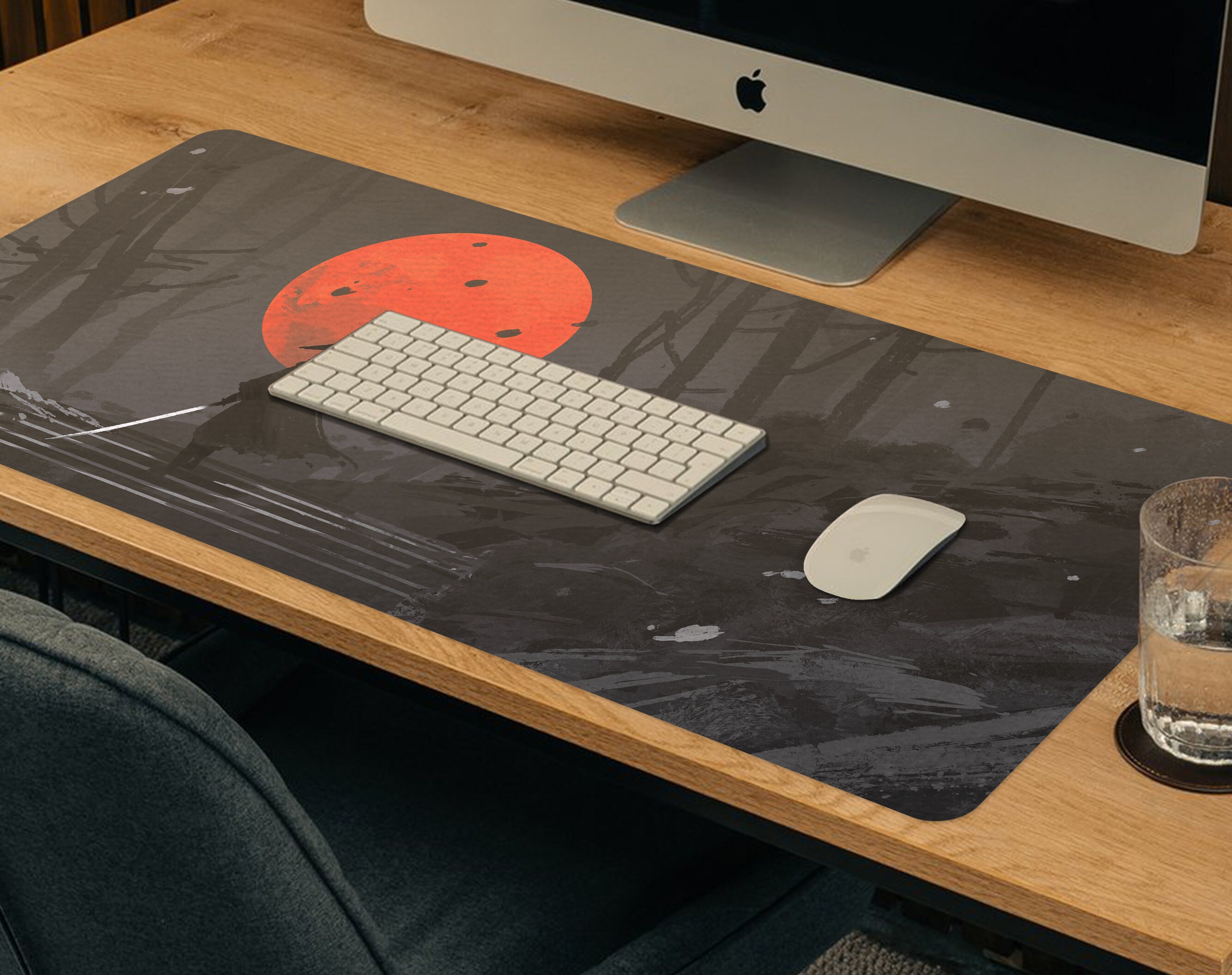 Samurai Deskmat Japan Japanese Mousepad Black & Red Rising | Etsy Canada