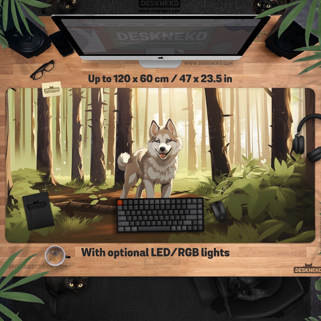 Husky Desk Mat Mouse Pad, Large Gaming Deskmat Led/rgb Xxl, Stitched Pc ...