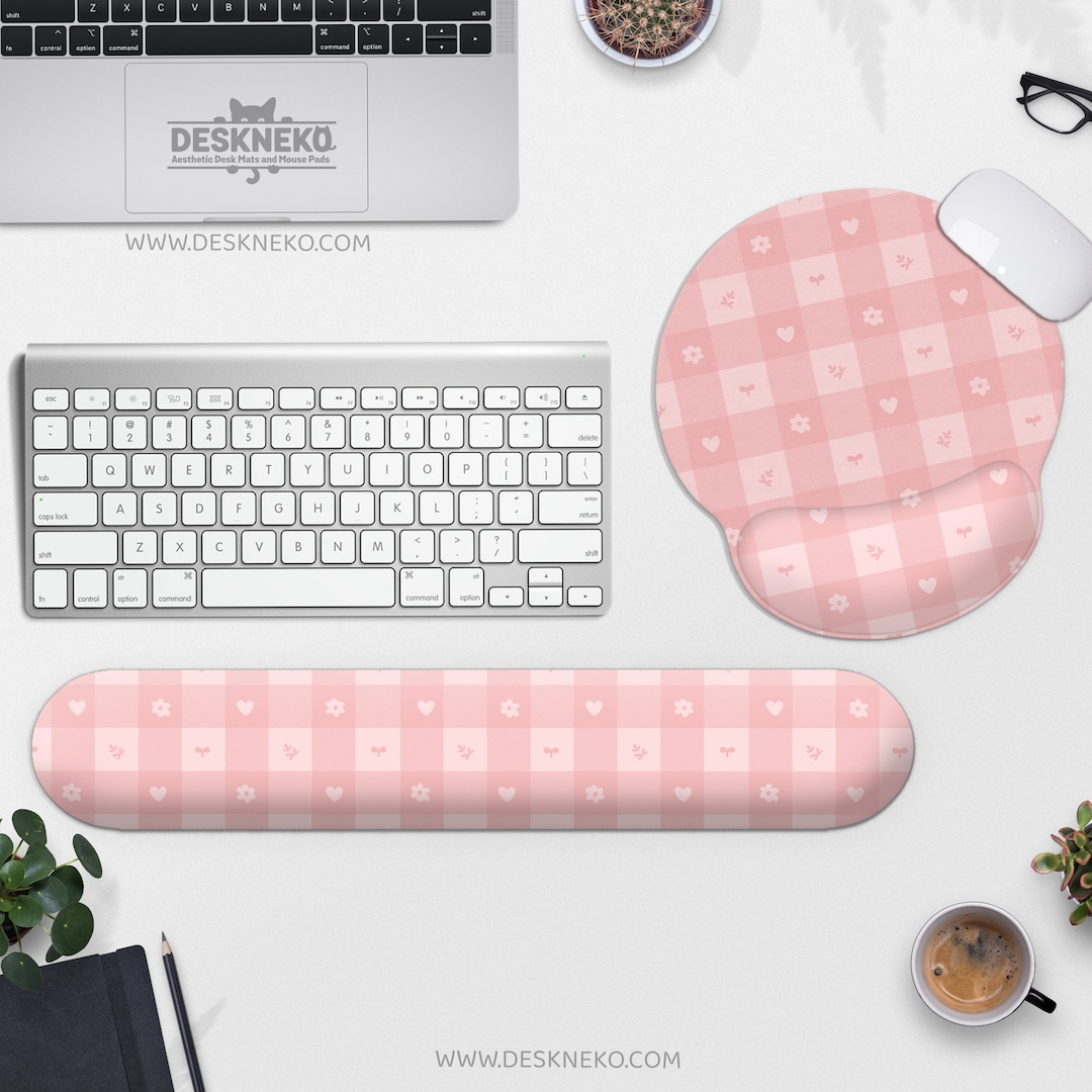 Pink Mousepad Cute, Kawaii Mouse Pad With Wrist Rest, Soft Ergonomic ...