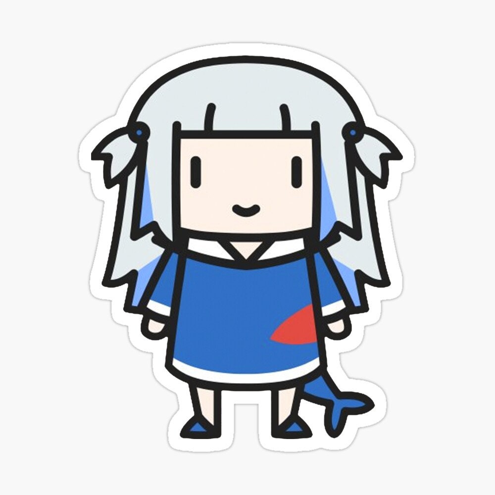 Smol Gawr Gura chibi sticker Hololive Holomyth vtuber meme | Etsy