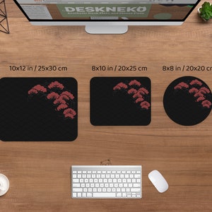 Japanese Mousepad Black and Red, Large Desk Mat Aesthetic, Japan Art ...