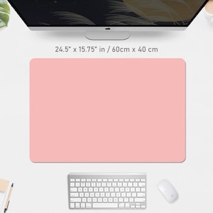 Leather Desk Mat Pink Mousepad, Decor Accessories Minimal Neutral ...