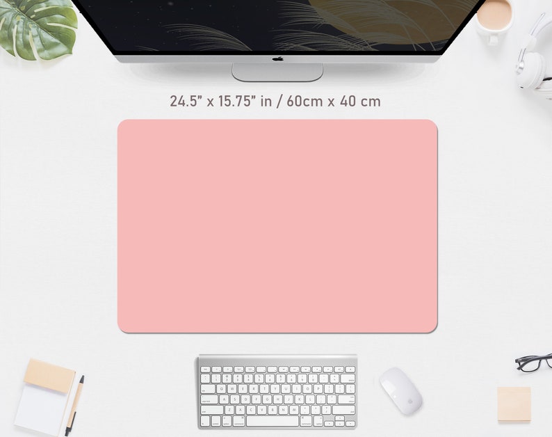 Leather Desk Mat Pink Mousepad Decor Accessories Minimal - Etsy