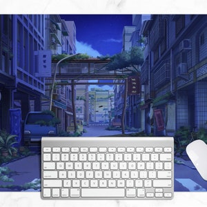 Tokyo Street Desk Mat, Anime Mousepad Xl, Japanese City Deskmat, Extra ...