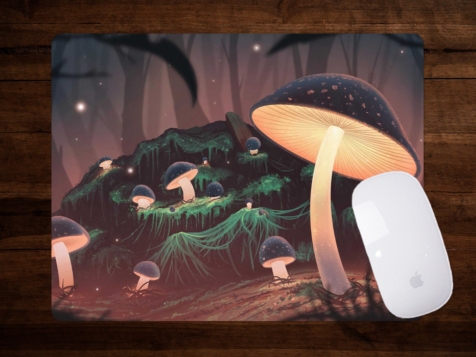 Forest Mousepad Nature Desk Mat Xxl Magic Mushroom Forager - Etsy