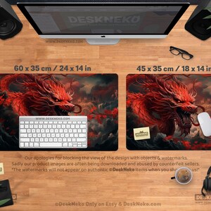 Red Dragon Desk Mat, Japanese Mouse Pad, Large Gaming Mousepad Led, Rgb ...
