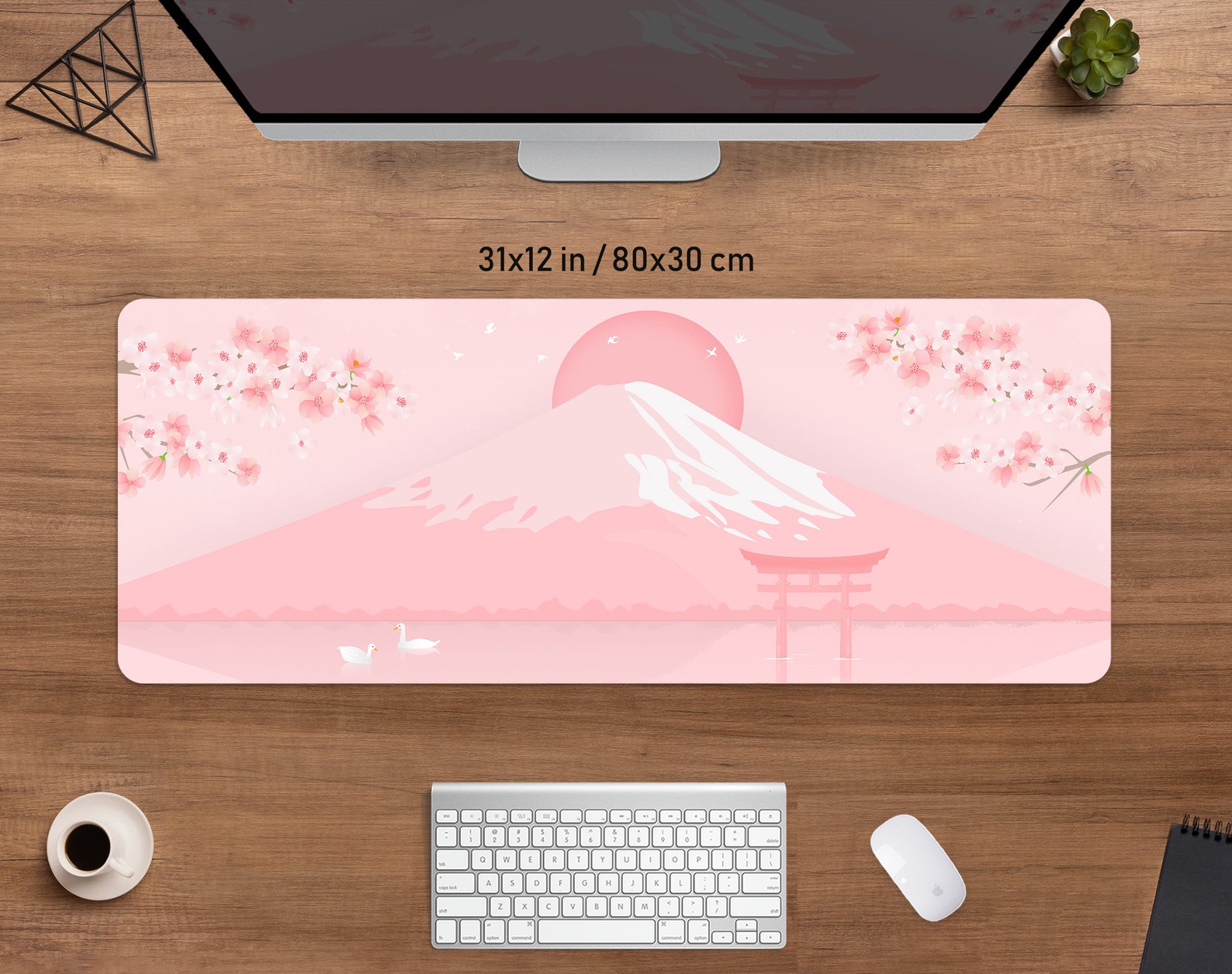 Fuji Sakura Desk Mat Pink Cherry Blossom Mousepad Japanese - Etsy