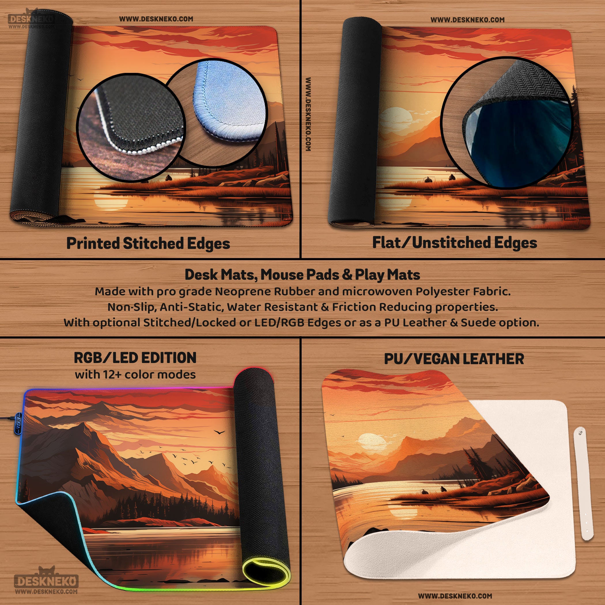 Mountain Desk Mat Sunset Mouse Pad, Orange Mouse Pad Xl, Extended ...