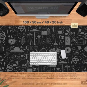Witchy Desk Mat: Mouse Pad, Dark Black Halloween Mousepad Xl, Cute ...