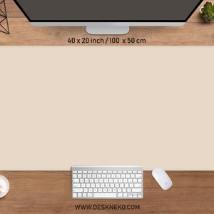 Beige Desk Mat, Custom Color Mousepad Plain Neutral, Cute Light Brown ...