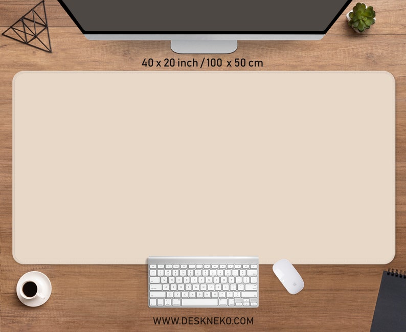 Beige Desk Mat Custom Color Mousepad Plain Neutral Cute - Etsy