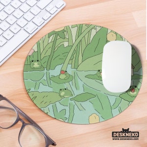 Frogs Mousepad With Wrist Rest, Cute Ergonomic Mouse Pad Green, Kawaii ...