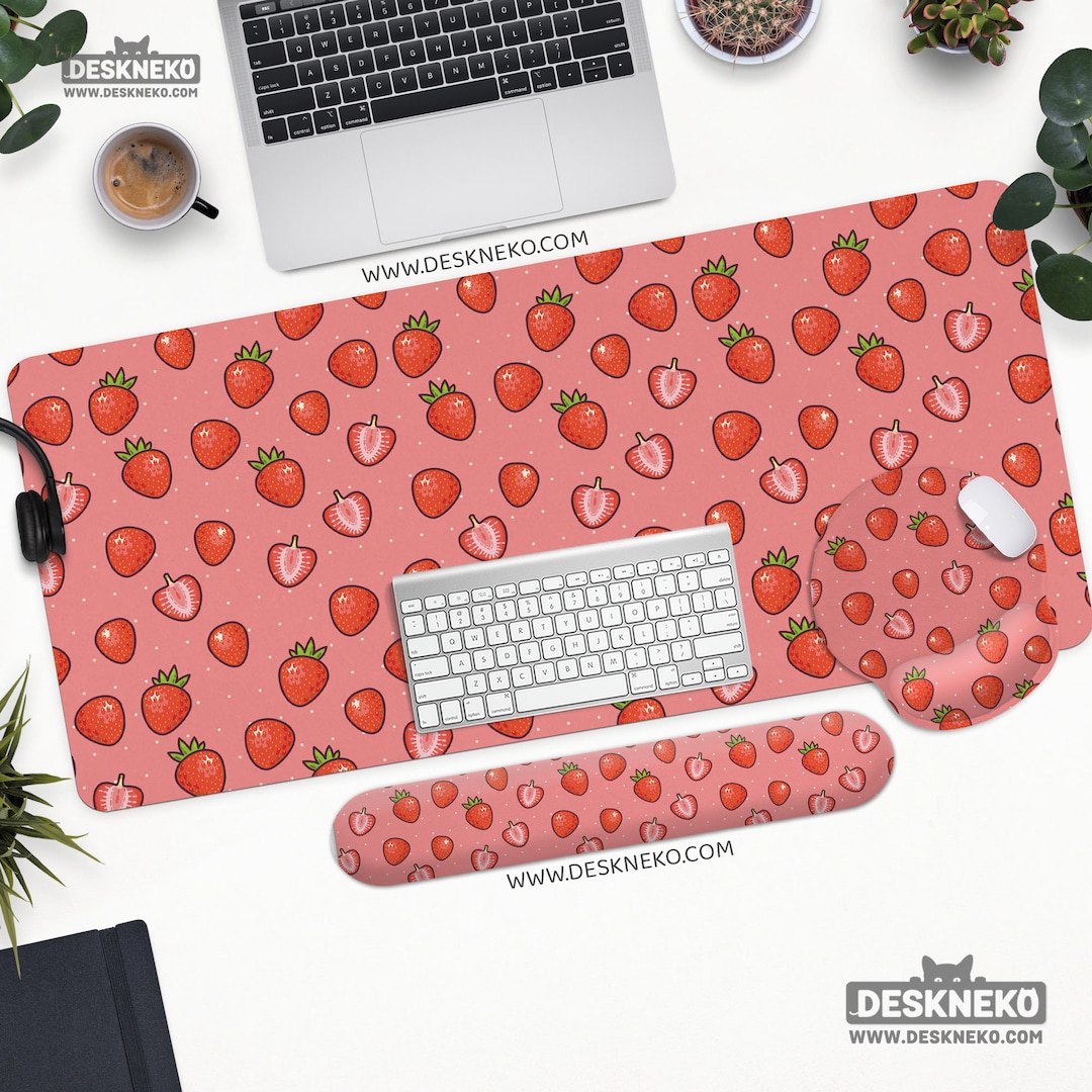 Strawberry Mouse Pad: Keyboard Wrist Rest, Ergonomic Mousepad, With ...