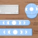 Light Blue Desk Mat Moon Phases Cute Mousepad Pastel Goth - Etsy
