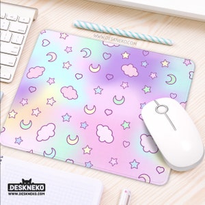 Kawaii Desk Mat Pastel Pink, Cute Mouse Pad, Kawai Aesthetic Space ...