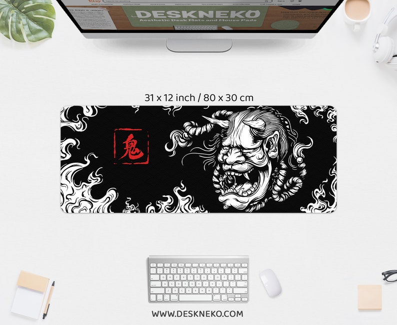 Oni Deskmat Japanese Desk Mat, Samurai Warrior Mousepad Large Xl ...