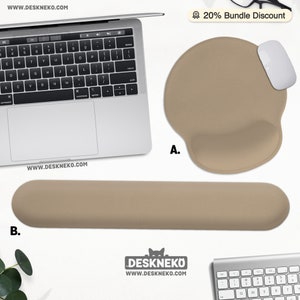 Tan Beige Desk Mat: Mouse Pad or Wrist Rest, Plain Mousepad, Extended ...