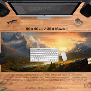 Landscape Desk Mat: Play Mat Mouse Pad, Nature Mountain Sunset, Tcg Mtg ...