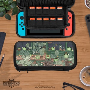 Cute Case for Nintendo Switch, Green Cottagecore Kawaii Frogs, Hard ...