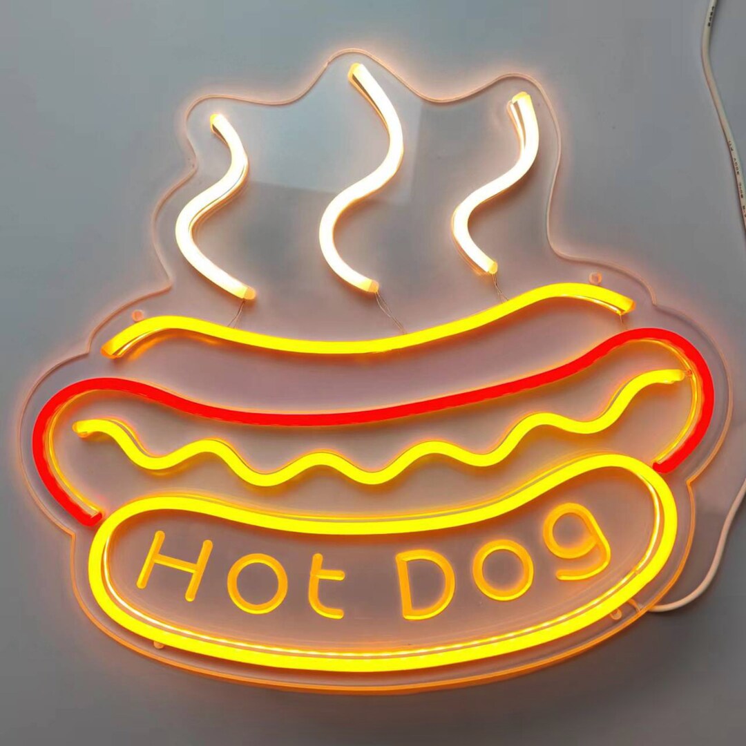 Hot Dog Neon Sign Bar Signbar Decorneon Sign Wall Decor - Etsy