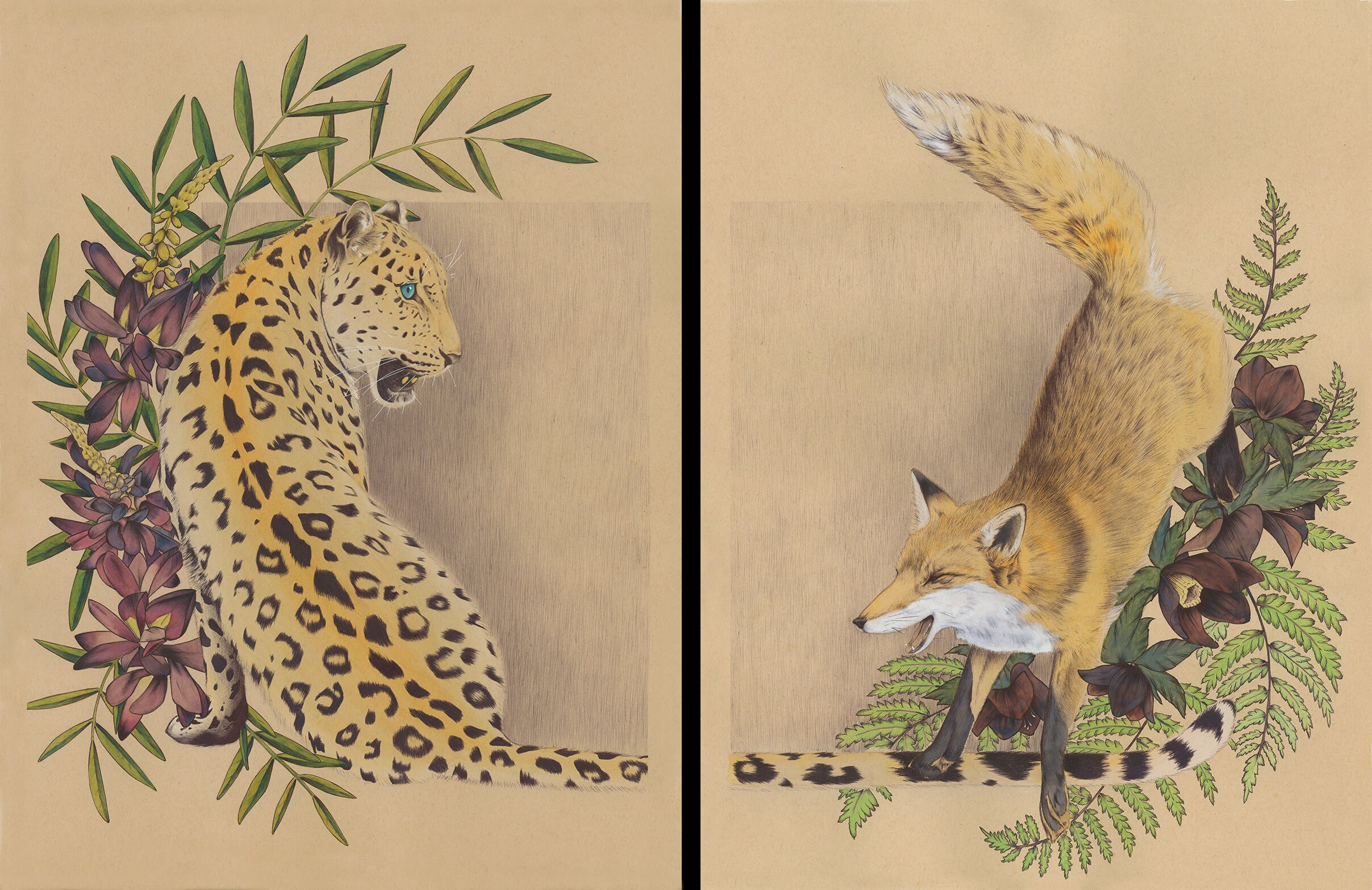 Leopard and Fox Print Set - Etsy
