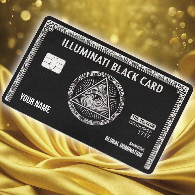 Personalized Illuminati Metal Black Card, Custom Stainless Steel Credit ...