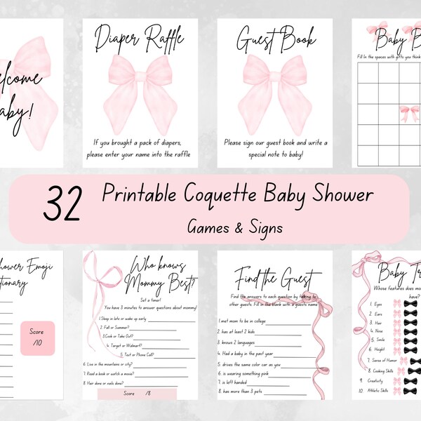 Baby Shower Games Coquette - Etsy
