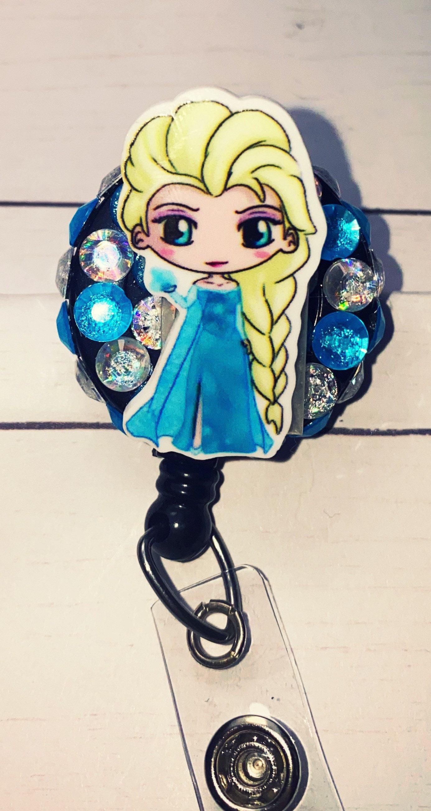 Elsa from Frozen Cartoon Badge Reel/ ID Holder | Etsy