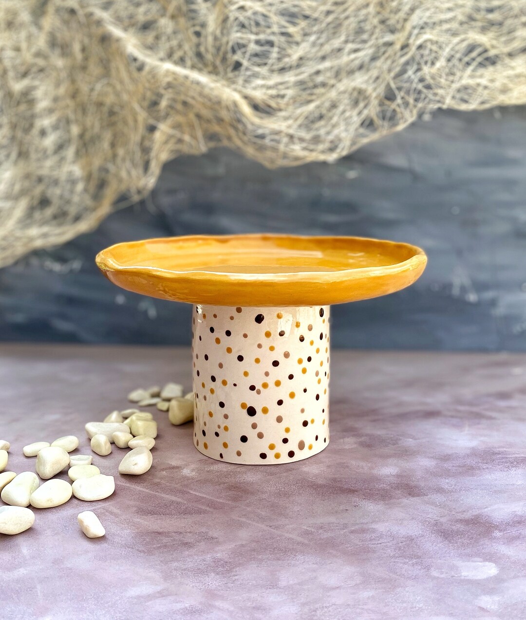 Handmade Cake Stand , Handmade Ceramic Serving Plate , Unique ...