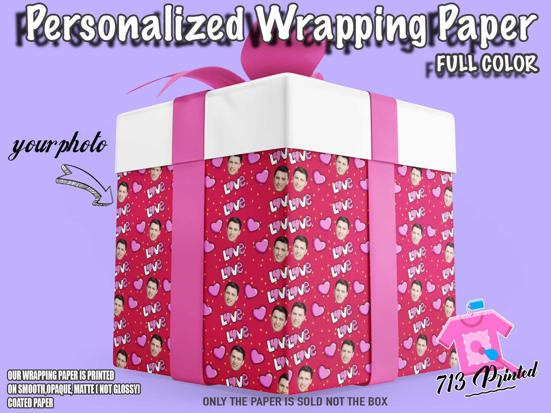 Face Wrapping Paper Custom Wrapping Paper Face Gift - Etsy